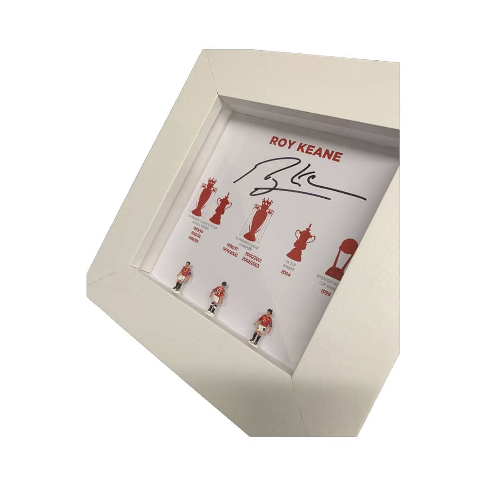 Roy Keane signed hand painted Subbuteo style career display - All Star ...