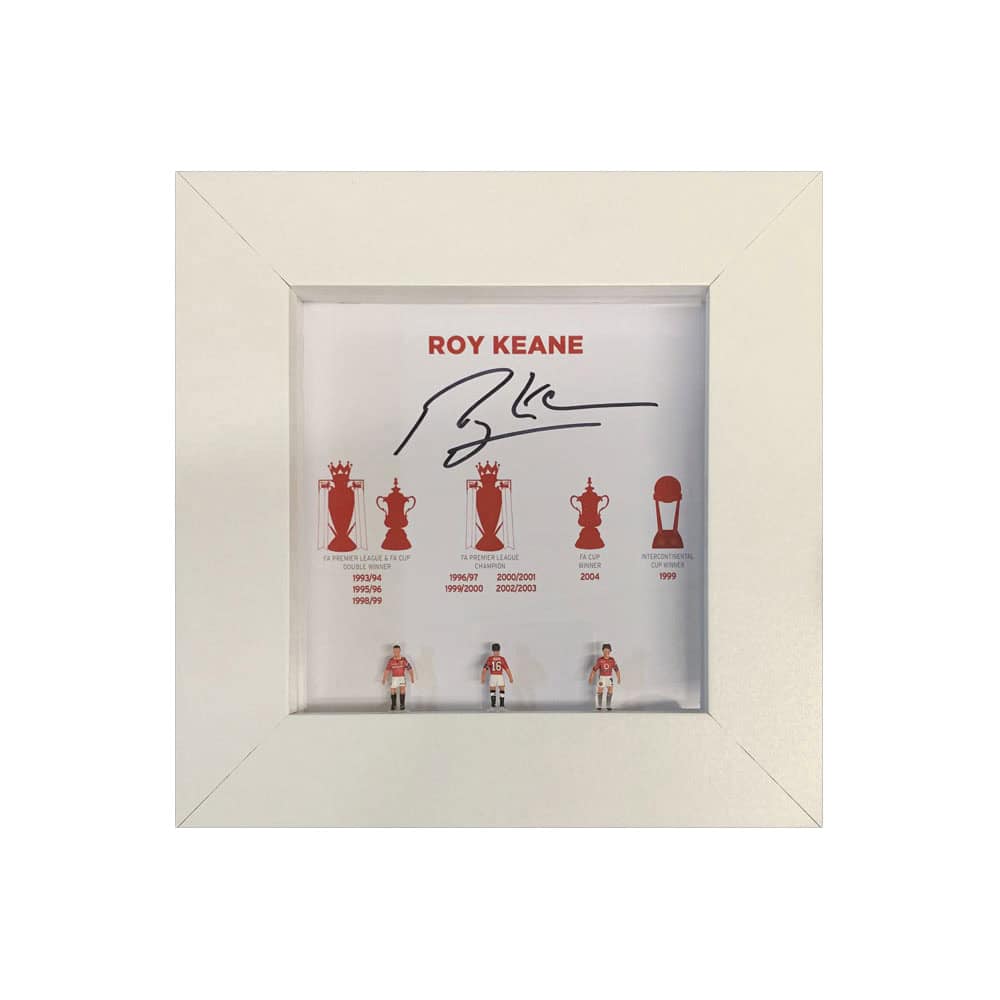 Roy Keane signed hand painted Subbuteo style career display - All Star ...