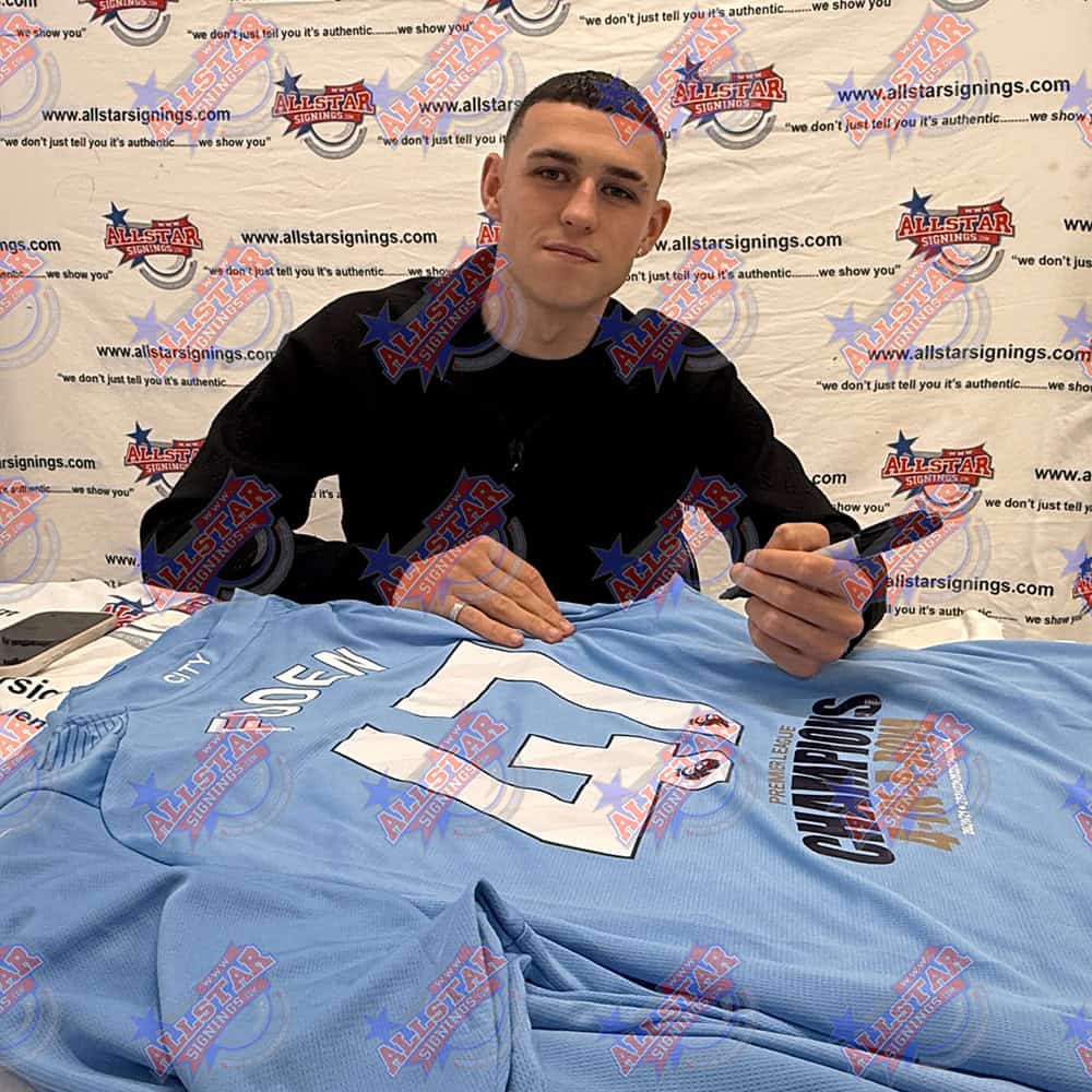 Phil Foden signed 4 In A Row Manchester City 2023/24 home shirt - All ...