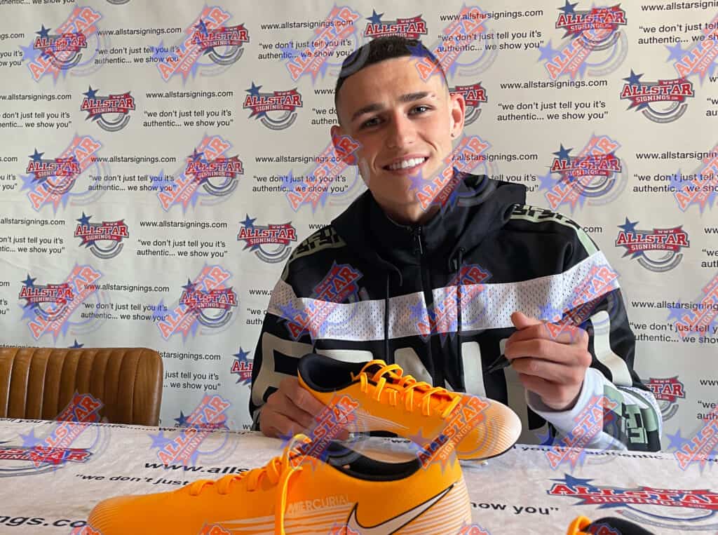 Phil Foden signed football boot - All Star Signings