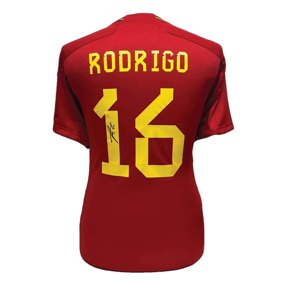 Rodri signed Spain 2022/23 home shirt - All Star Signings