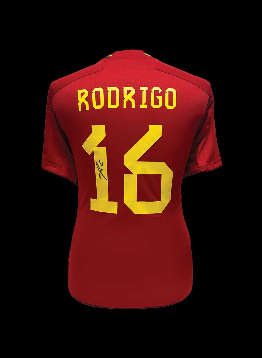 Rodri signed Spain 2022/23 home shirt - All Star Signings