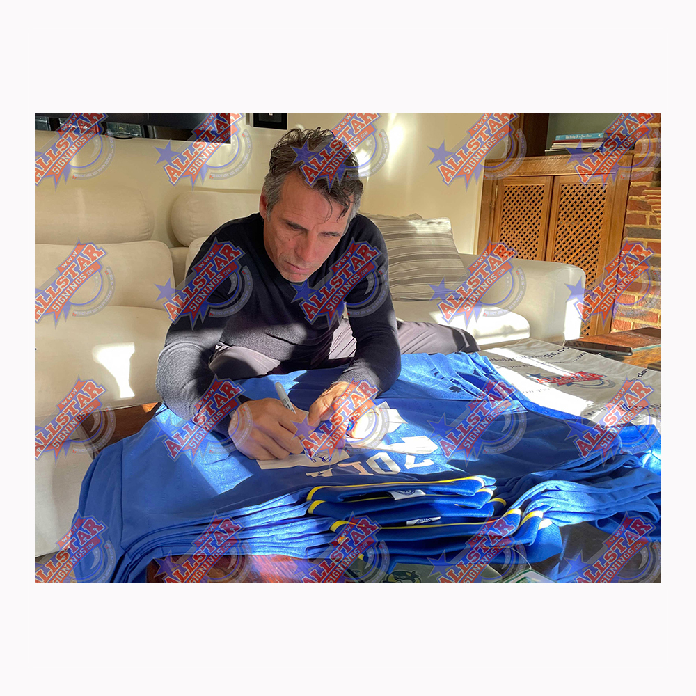 Zola Chelsea 1997 FA Cup Final hand Signed Retro Shirt